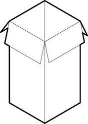 Cardboard box outline icon isometric Royalty Free Vector