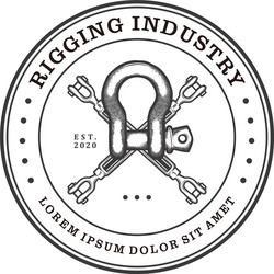 Rigger rigging industrial chain crane engineering Vector Image