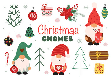 Christmas elves clipart set Royalty Free Vector Image
