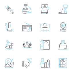 Regional business linear icons set local Vector Image