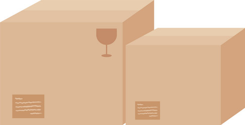 Cardboard box with flags and ribbons Royalty Free Vector