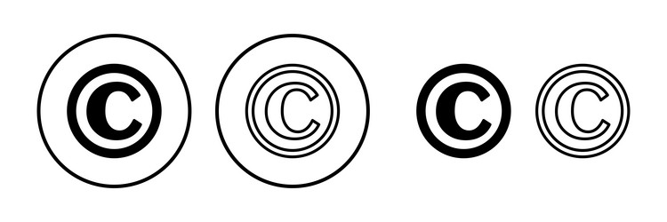 Copyright icon symbols Royalty Free Vector Image