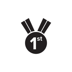 Medal logo design for first winner template Vector Image