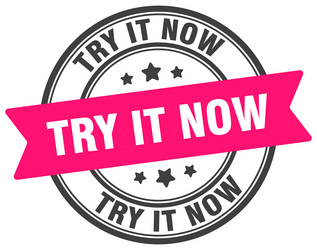 Try stamp label on transparent background Vector Image