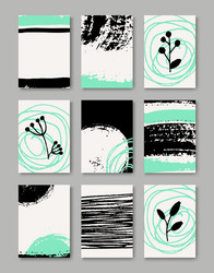 Hand drawn patterns greeting cards set Royalty Free Vector