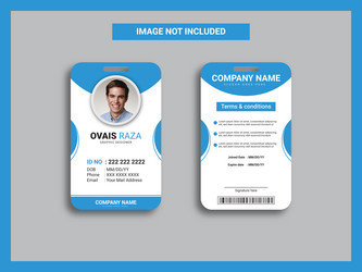 Id card template front and back Royalty Free Vector Image