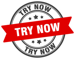 Try stamp label on transparent background Vector Image