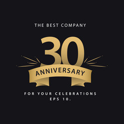 30 year anniversary template design Royalty Free Vector