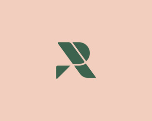 A letter r logo from abstract geometric shapes Vector Image