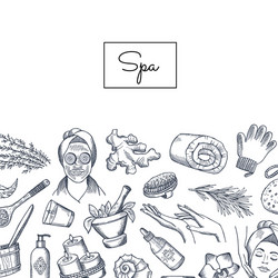 Hand drawn spa elements piles set Royalty Free Vector Image