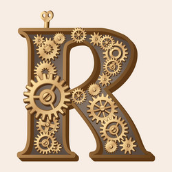 Mechanical alphabet Royalty Free Vector Image - VectorStock