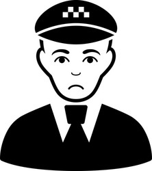 Sad taxi driver black icon Royalty Free Vector Image