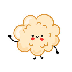 Cute happy funny popcorn logo template design Vector Image