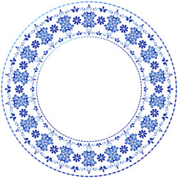 Round frame made realistic blue amethysts Vector Image