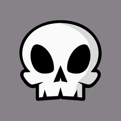 Fun cartoon skull logo Royalty Free Vector Image