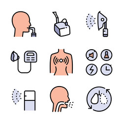 Nebulizer signs collection medical equipment Vector Image