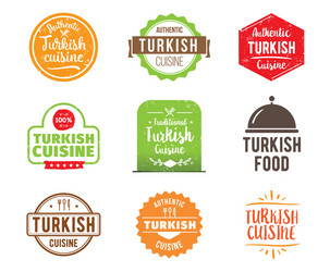Turkish asia cuisine set collection of food Vector Image