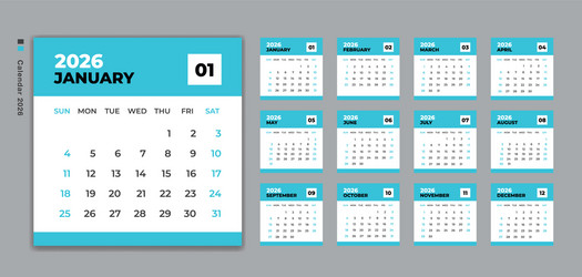 2026 Calendar Vector Images (over 390)
