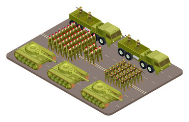 Soldier parade concept banner cartoon style Vector Image