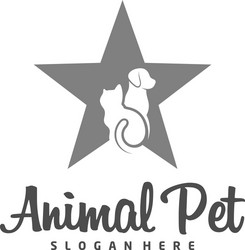 Pet star logo dog cat design template animals Vector Image