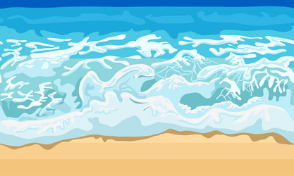 Sand and wave beach realistic background Vector Image