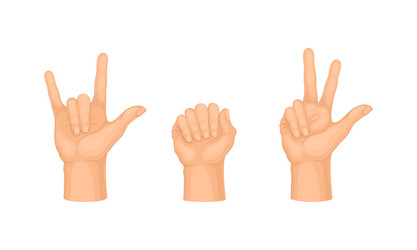 Human Cartoon Hand Showing Three Fingers Vector Images (over 260)