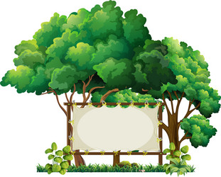 Oak tree with a banner Royalty Free Vector Image