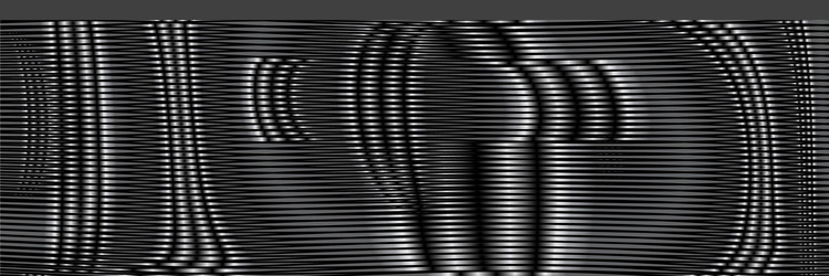 Black abstract deformation texture with curved Vector Image