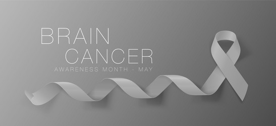 Brain cancer awareness calligraphy poster design Vector Image