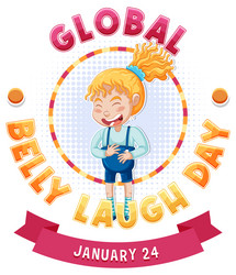 Global belly laugh day banner design Royalty Free Vector