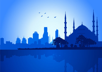 Istanbul Skyline Silhouette Royalty Free Vector Image