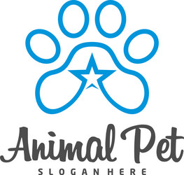 Pet star logo dog cat design template animals Vector Image