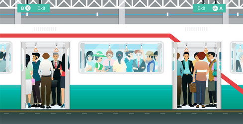 Crowded Train Cartoon