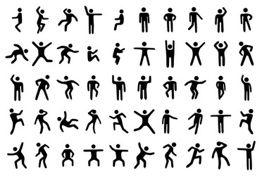 Man person basic body language posture stick Vector Image