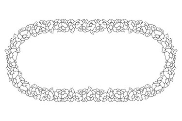Beautiful flower frame coloring page design Vector Image