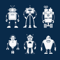 Parts of mechanism and robots flat icons Vector Image