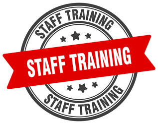 Staff training stamp label Royalty Free Vector Image