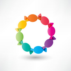 Candys in a wrapper colored circle Royalty Free Vector Image