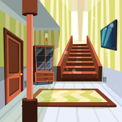 Cartoon hallway house entrance interior Royalty Free Vector