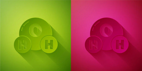 Paper cut chemical formula for water drops h2o Vector Image