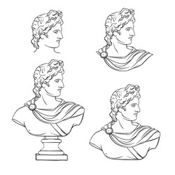 Greek ancient statues and surreal elements Vector Image