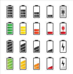 Battery recycling pictograms set Royalty Free Vector Image