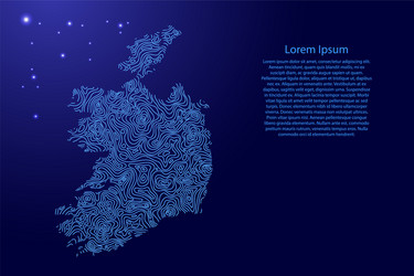 Ireland map from futuristic concentric blue Vector Image