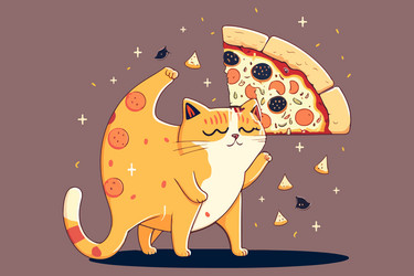 Cat pizza Royalty Free Vector Image - VectorStock