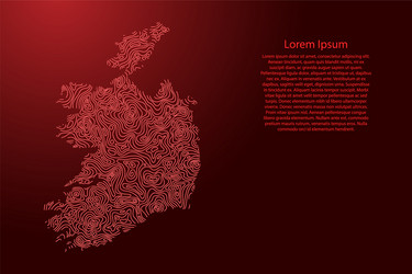 Italy map from red isolines or level line Vector Image