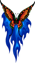 Flying fire butterfly Royalty Free Vector Image