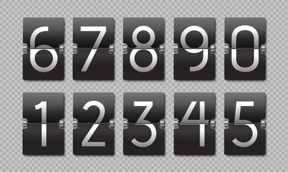 Flip clock numbers numbers in clock Royalty Free Vector