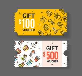 Gift voucher card set Royalty Free Vector Image