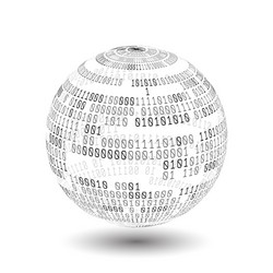 Binary code texture globe Royalty Free Vector Image
