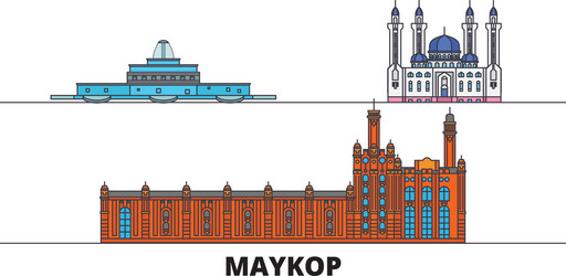 Russia maykop city skyline isolated Royalty Free Vector